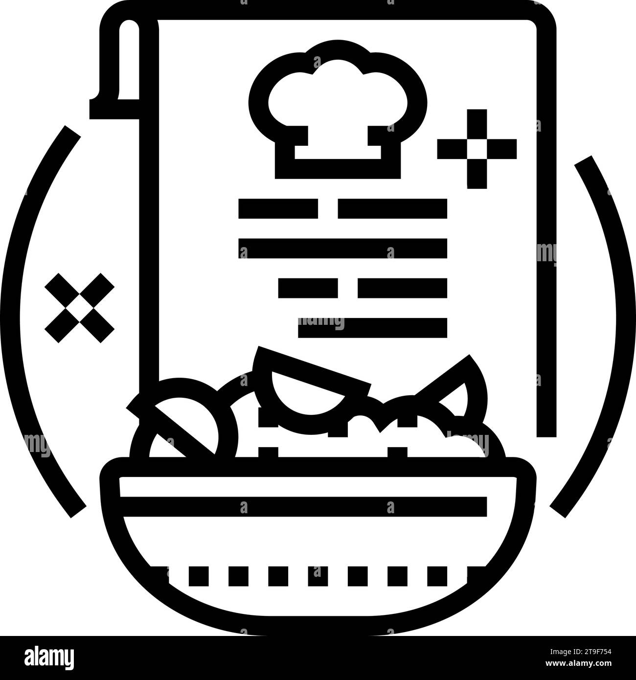 recipe creation restaurant chef line icon vector illustration Stock ...