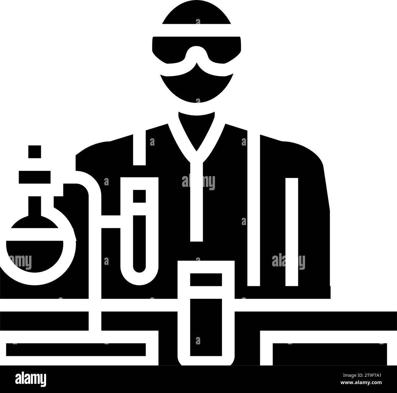 laboratory work college teacher glyph icon vector illustration Stock ...