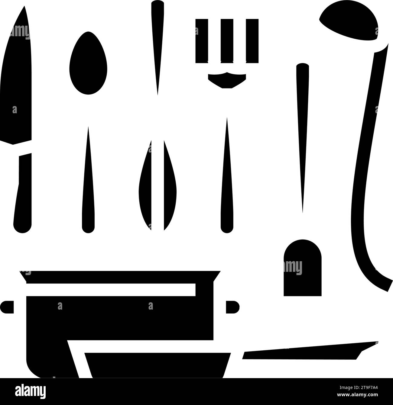 kitchen tools restaurant chef glyph icon vector illustration Stock ...
