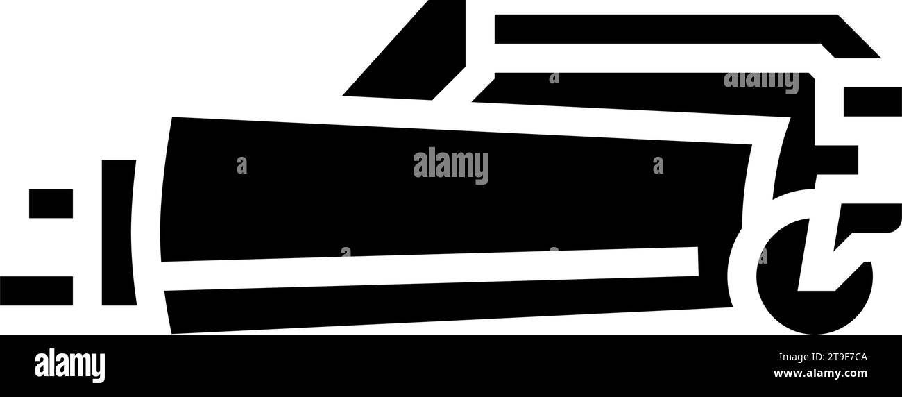 grading blade construction vehicle glyph icon vector illustration Stock ...