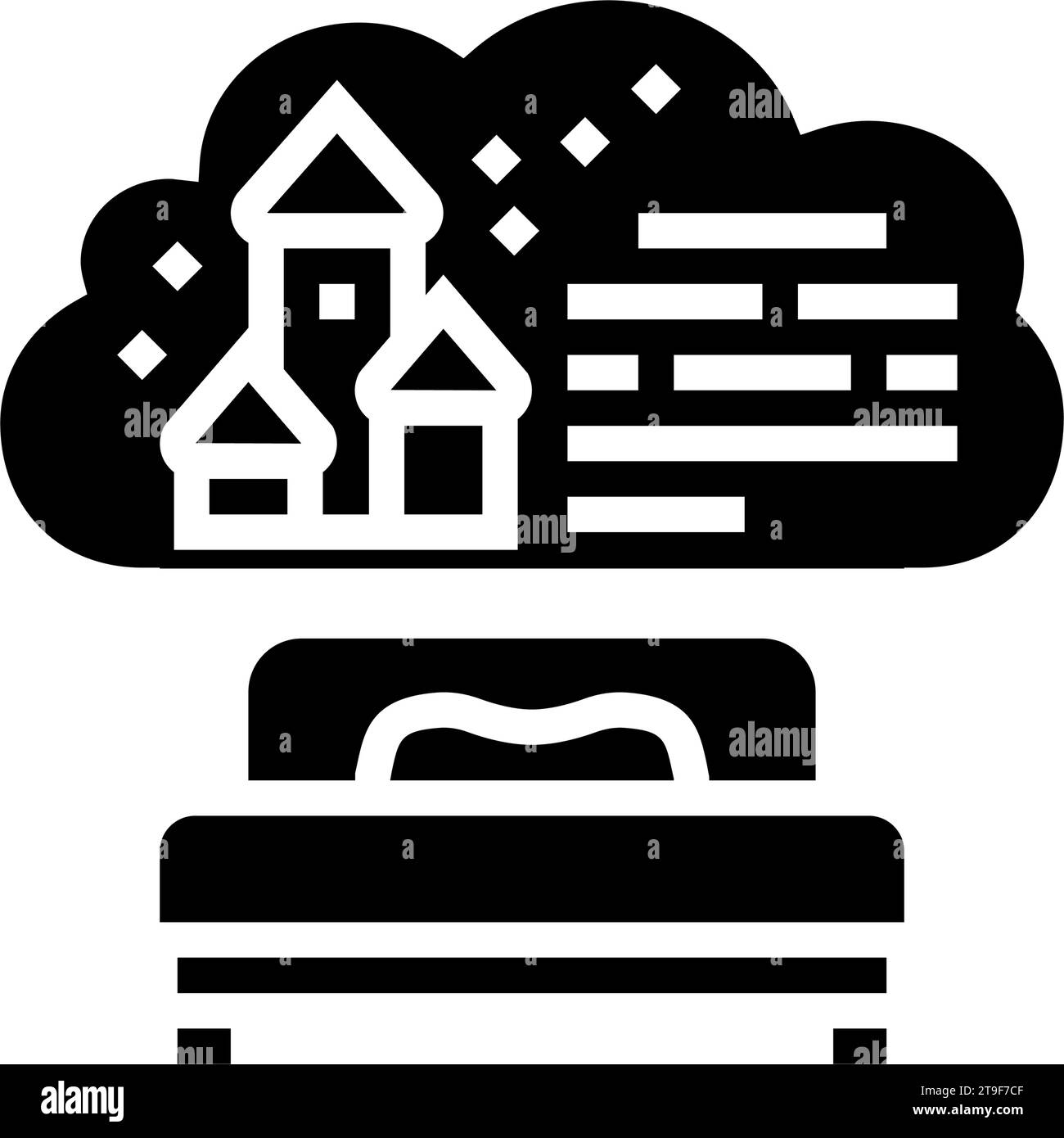 bedtime prayer sleep night glyph icon vector illustration Stock Vector ...