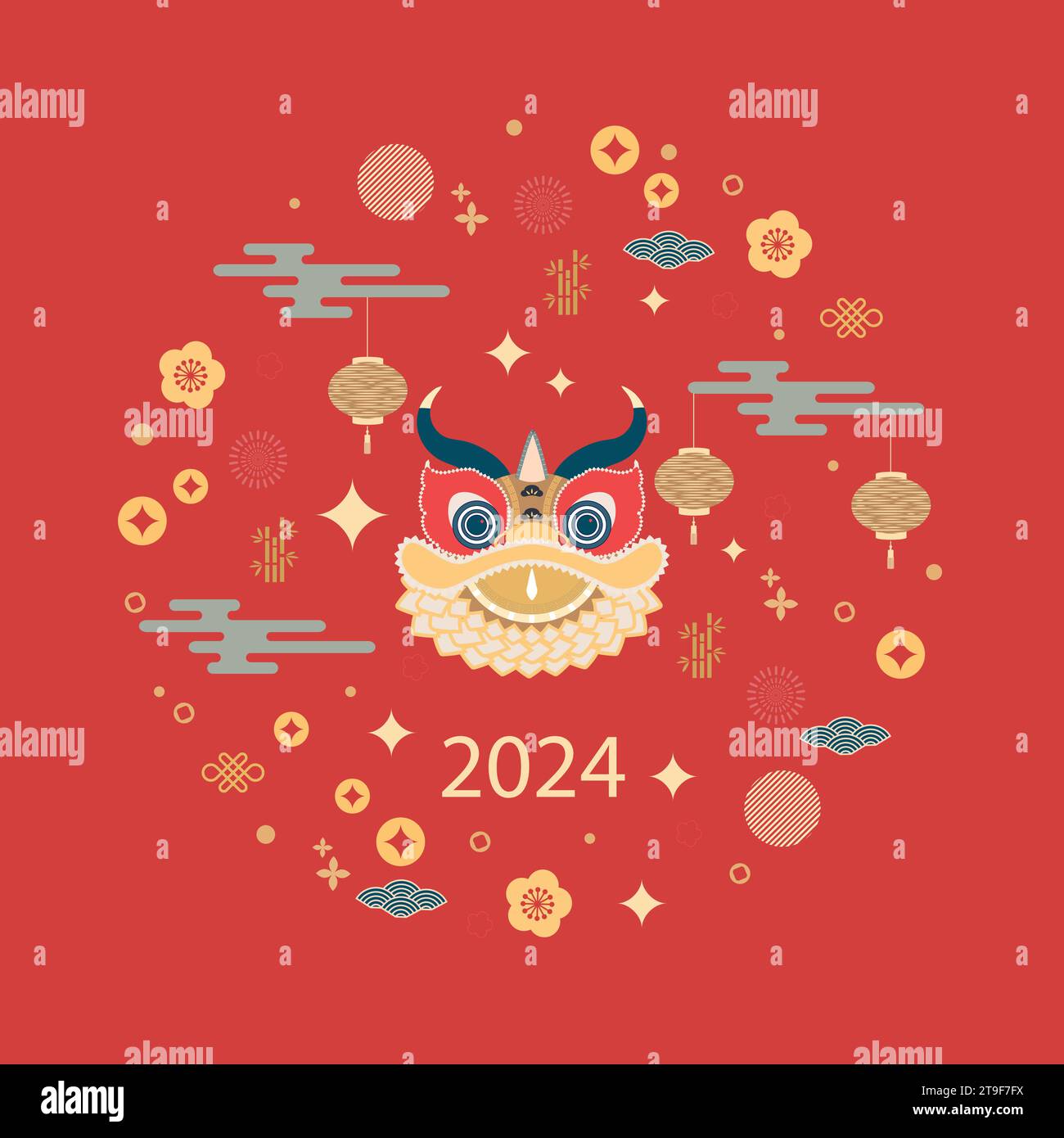 Chinese New Year 2024, Year of the Dragon. Banner template for Chinese ...