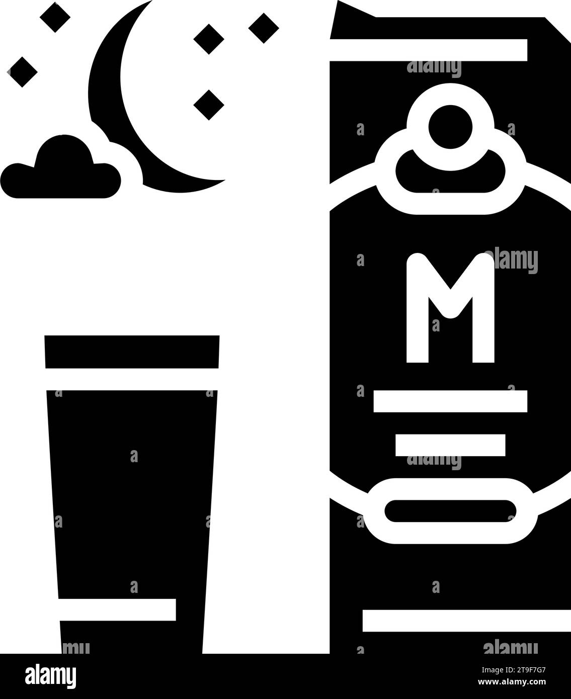 nightcap drink sleep night glyph icon vector illustration Stock Vector ...