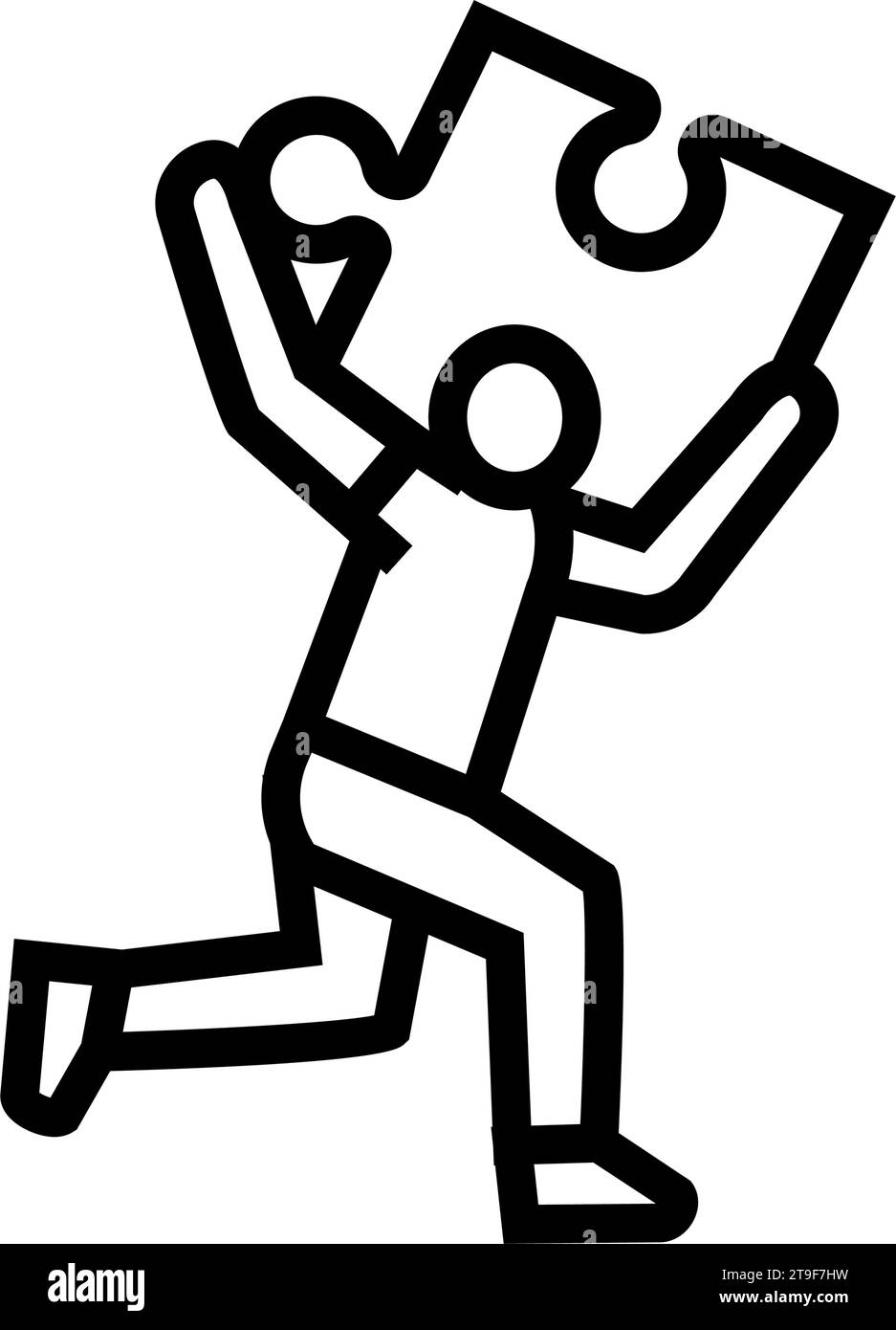 human puzzle jigsaw line icon vector illustration Stock Vector Image ...