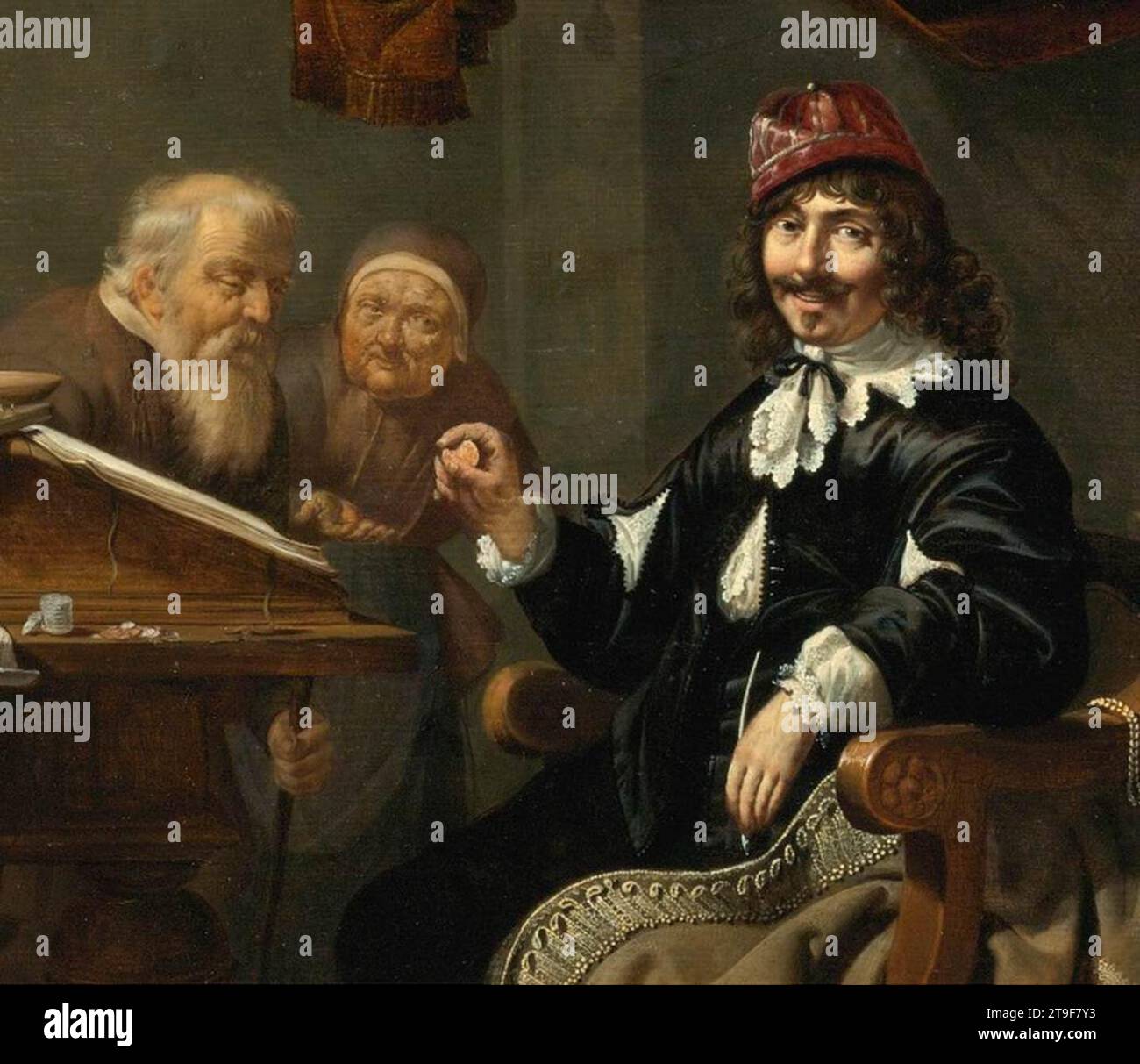 Almsgiving in a Notary's Office (detail) - by Jacob Duck Stock Photo ...