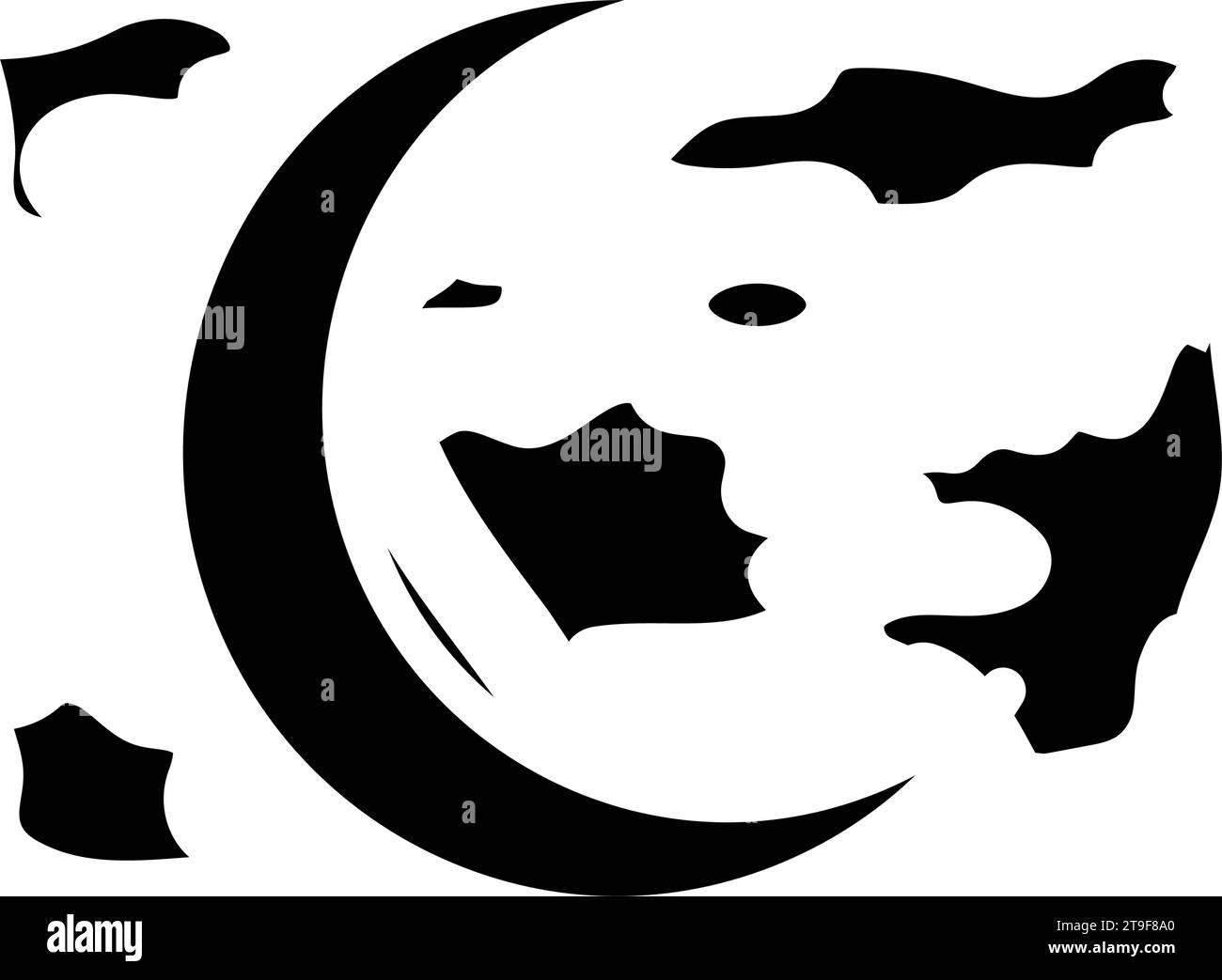 crescent moon sleep night glyph icon vector illustration Stock Vector ...