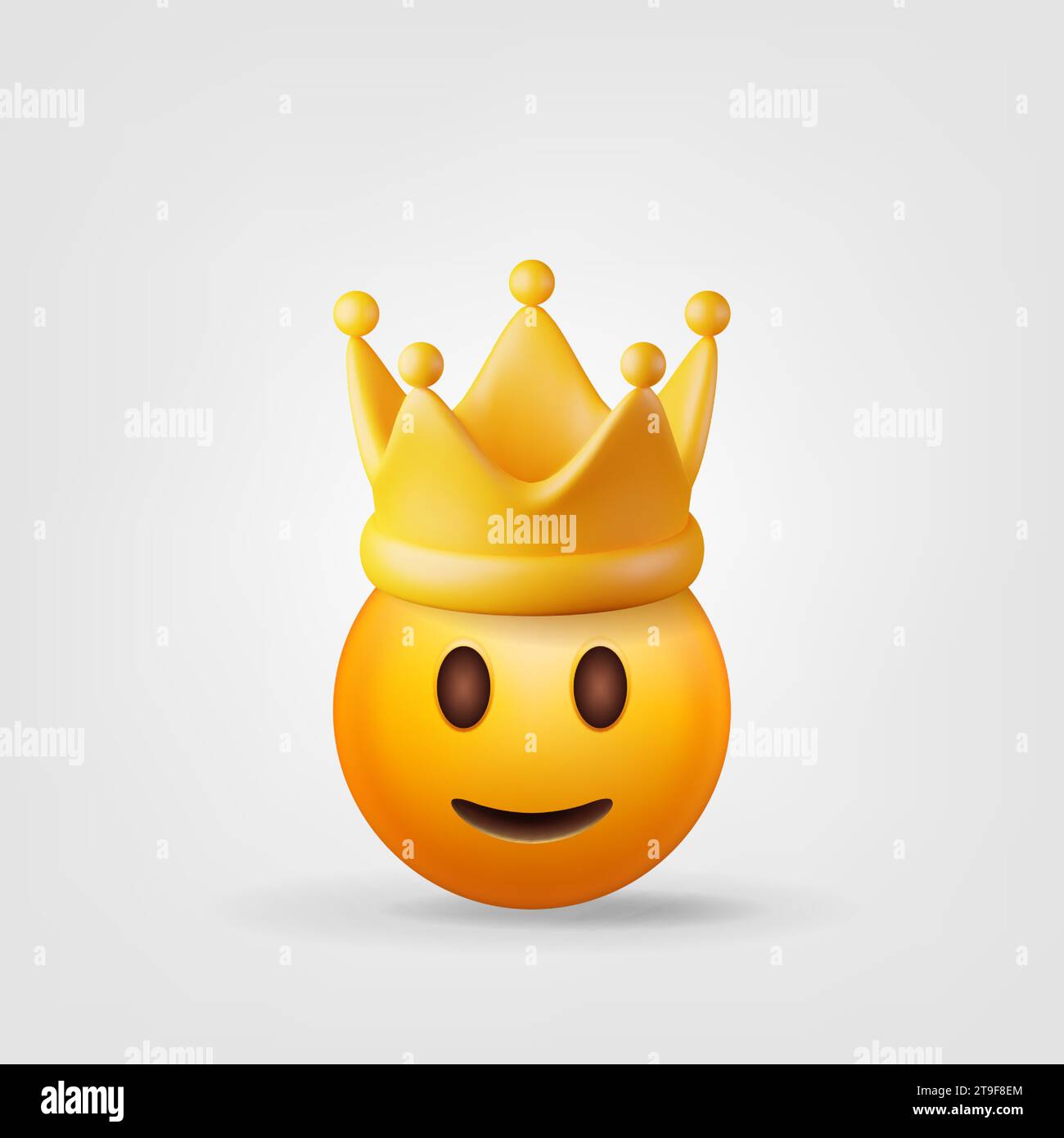 3D Cute Emoji Face with Golden Crown Stock Vector Image & Art - Alamy