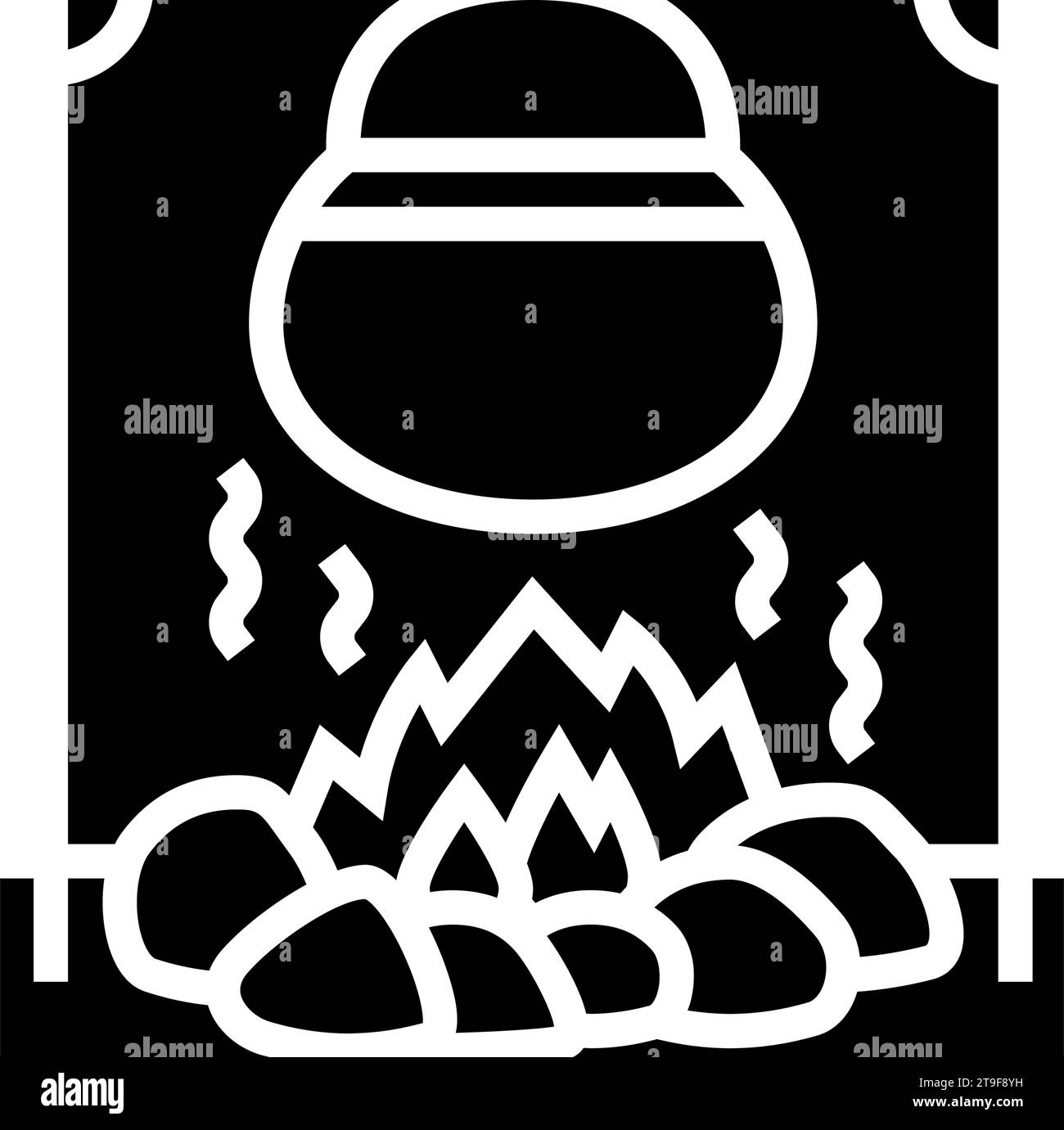 cooking with fire restaurant chef glyph icon vector illustration Stock ...