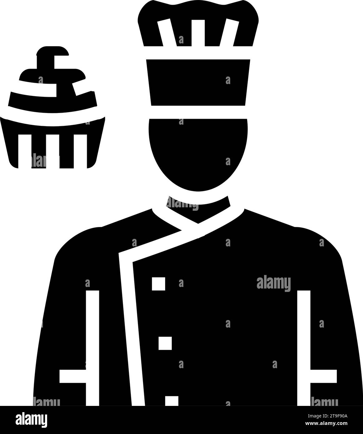 pastry chef restaurant glyph icon vector illustration Stock Vector ...