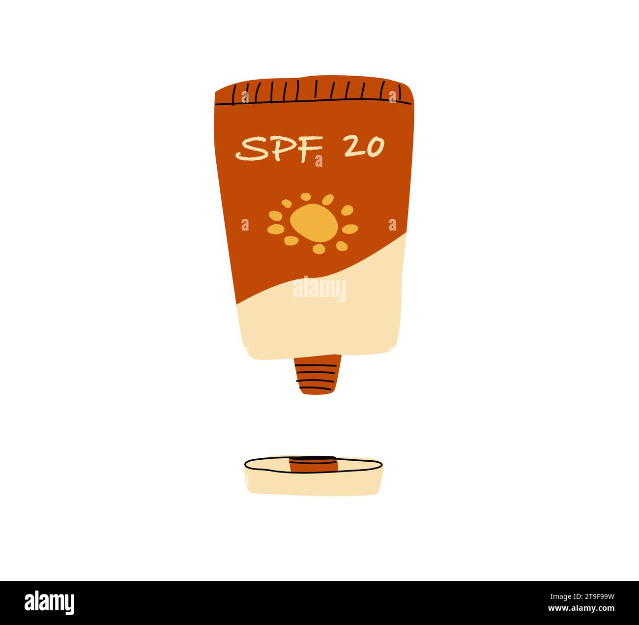 sunscreen cream spf20 in tube - cartoon vector Stock Vector Image & Art ...