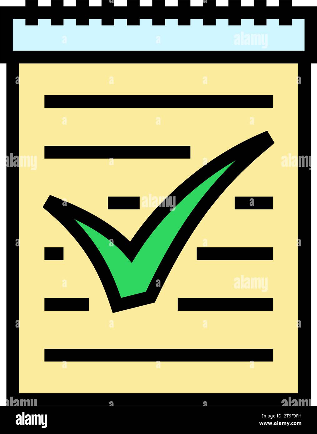 notepad check mark color icon vector illustration Stock Vector Image ...