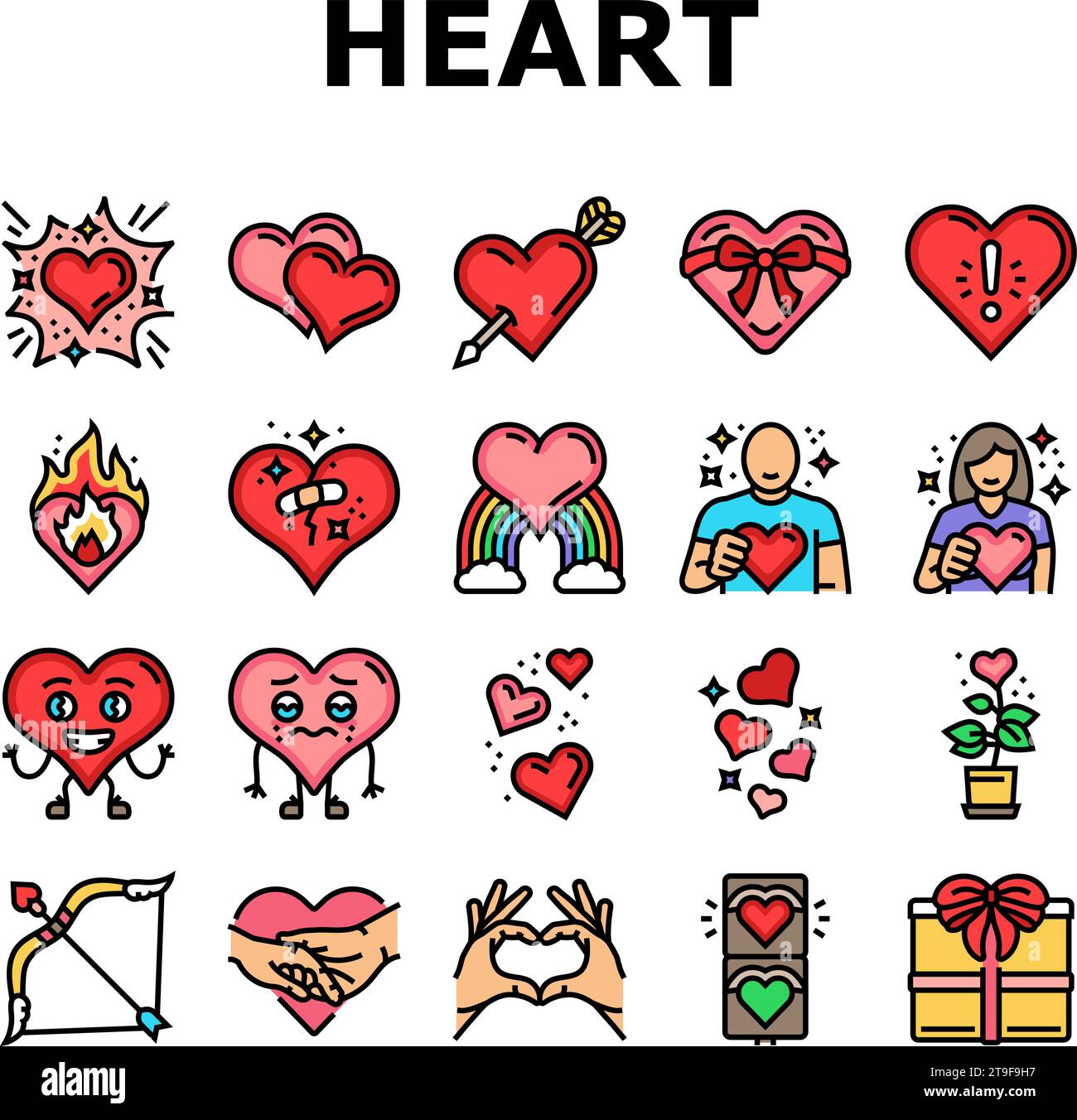 heart love romantic icons set vector Stock Vector Image & Art - Alamy