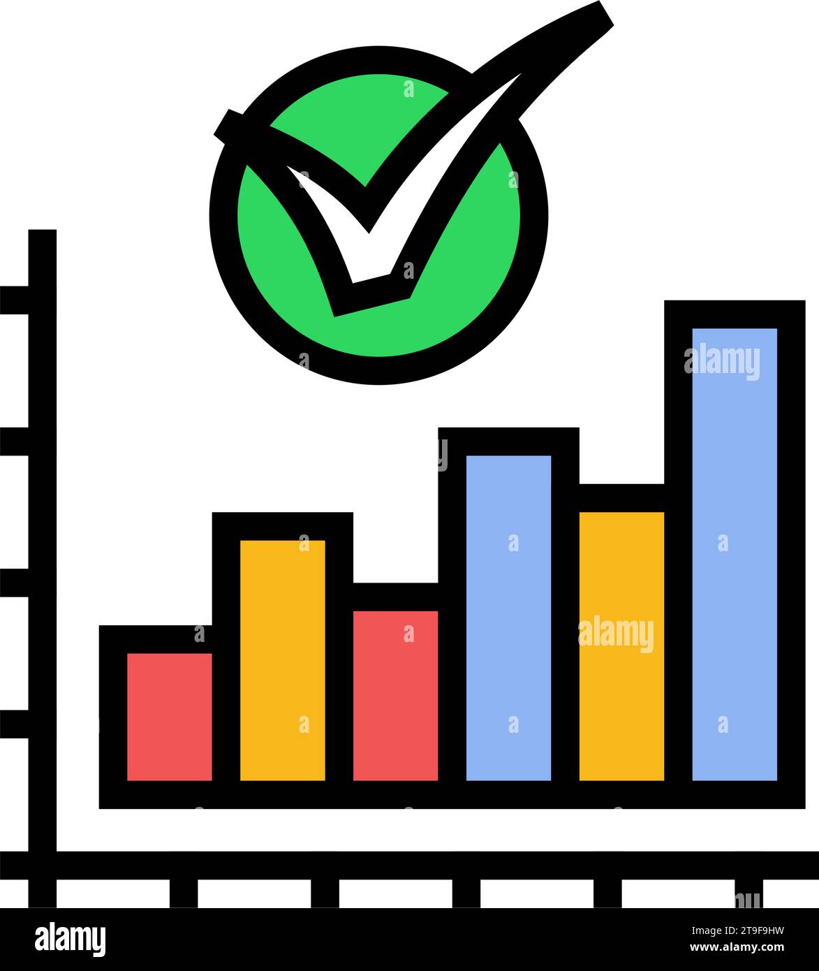 graph check mark color icon vector illustration Stock Vector Image ...