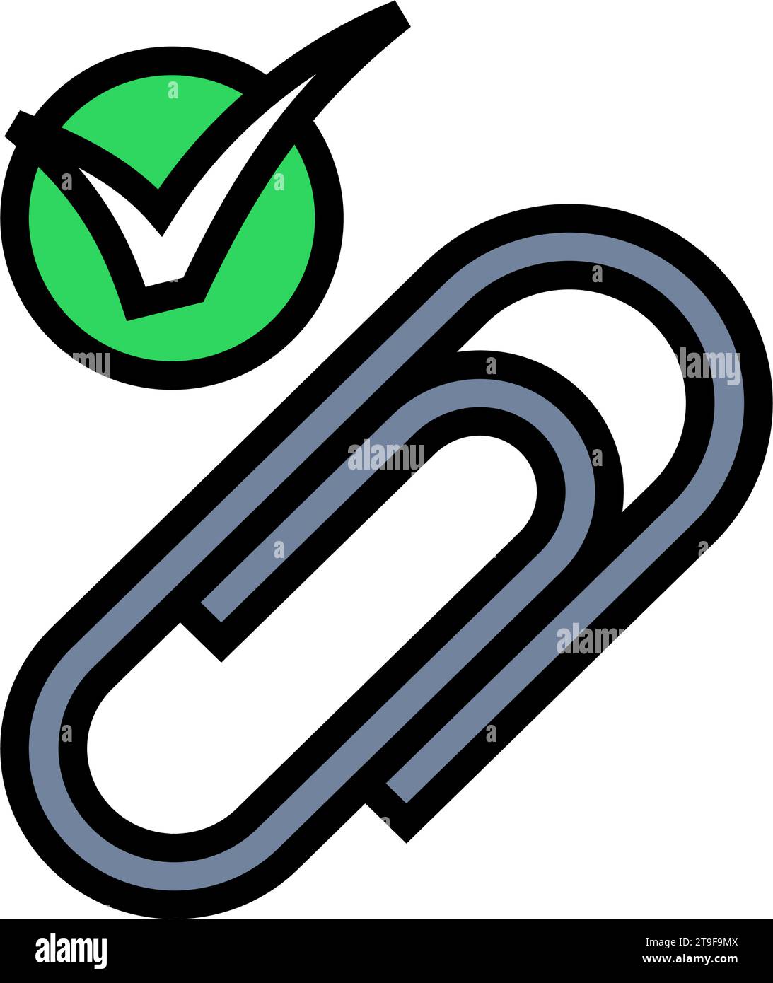 paper clip check mark color icon vector illustration Stock Vector Image ...