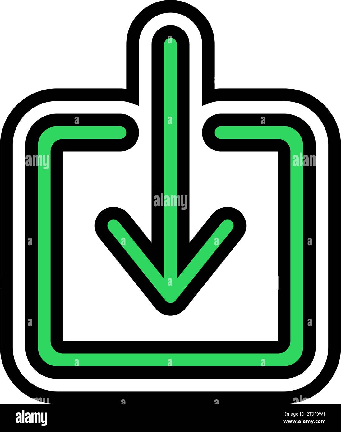 down arrow data loading color icon vector illustration Stock Vector ...