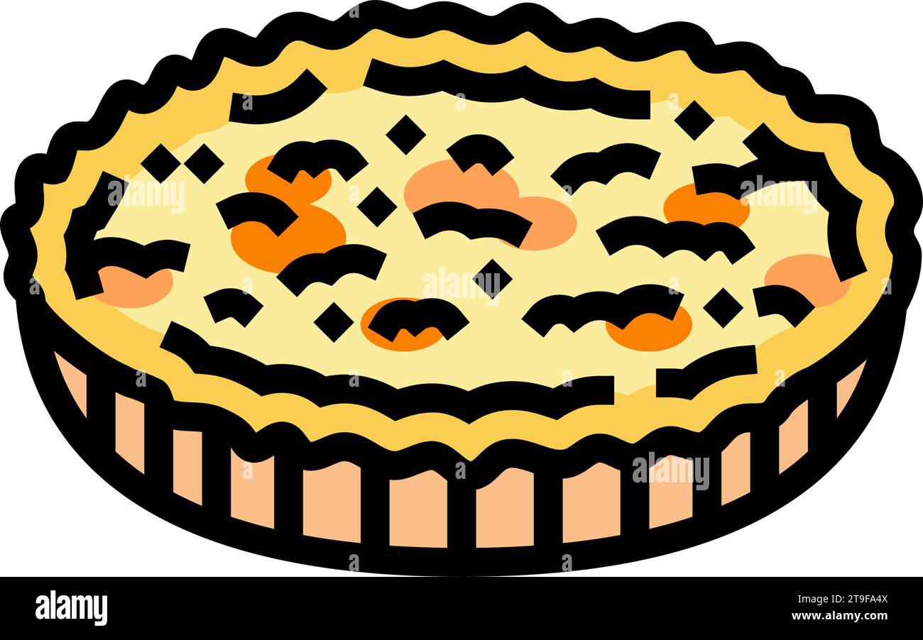 quiche lorraine french cuisine color icon vector illustration Stock ...