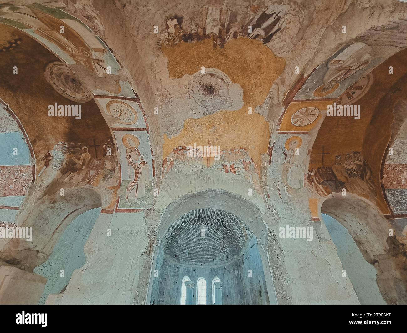 Demre, Turkey, August 3, 2022. ancient frescoes of the Church of St ...