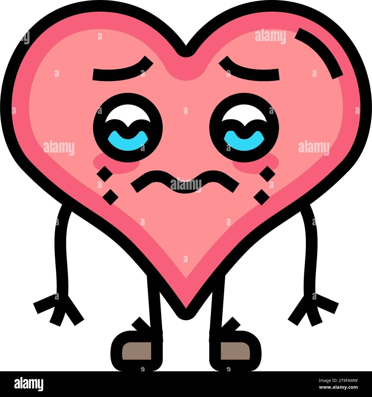 heart character sad emotions color icon vector illustration Stock ...