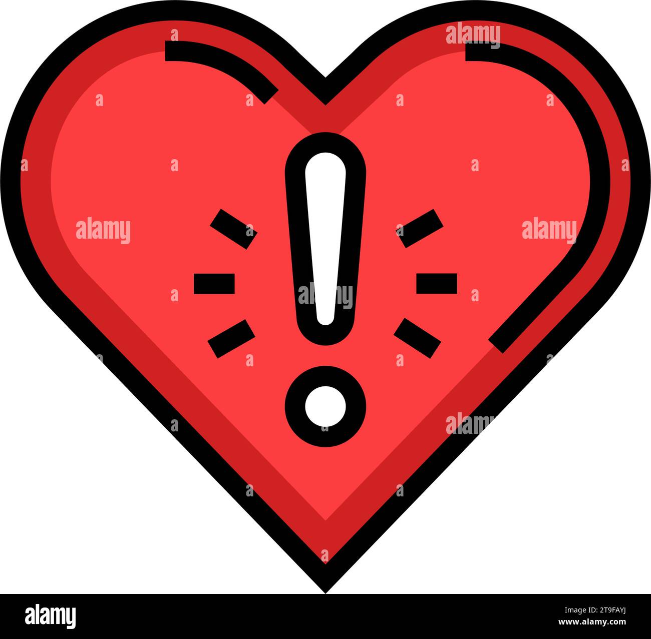 heart exclamation point color icon vector illustration Stock Vector ...
