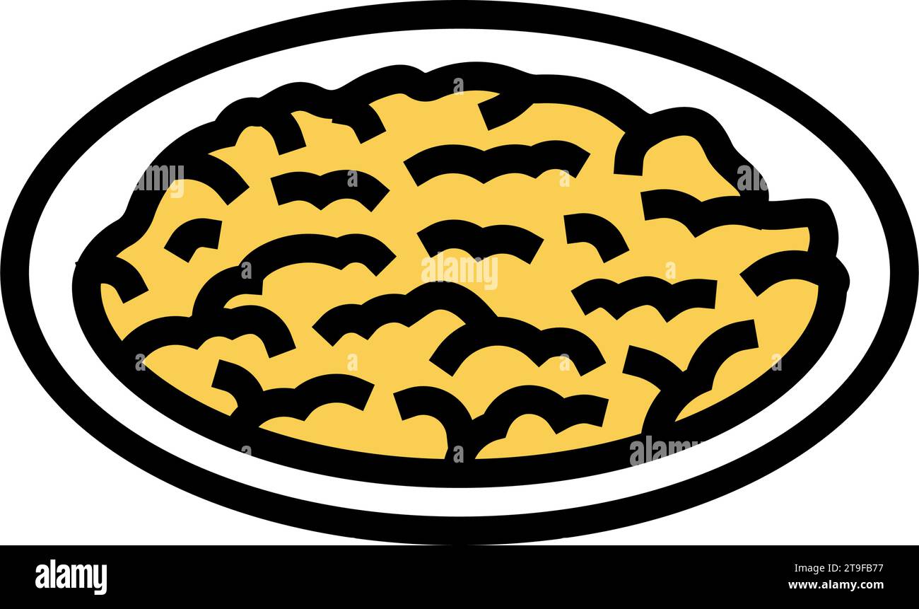 risotto milanese italian cuisine color icon vector illustration Stock ...