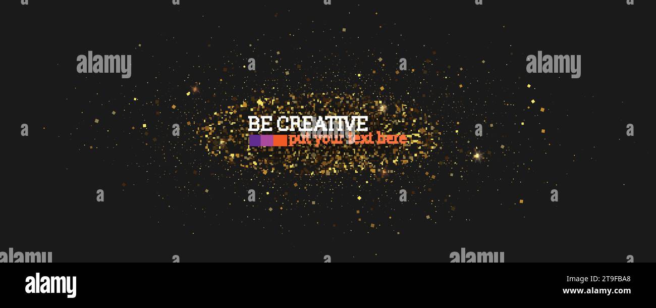 Shimmering gold dust on black Modern banner design Creative banner ...