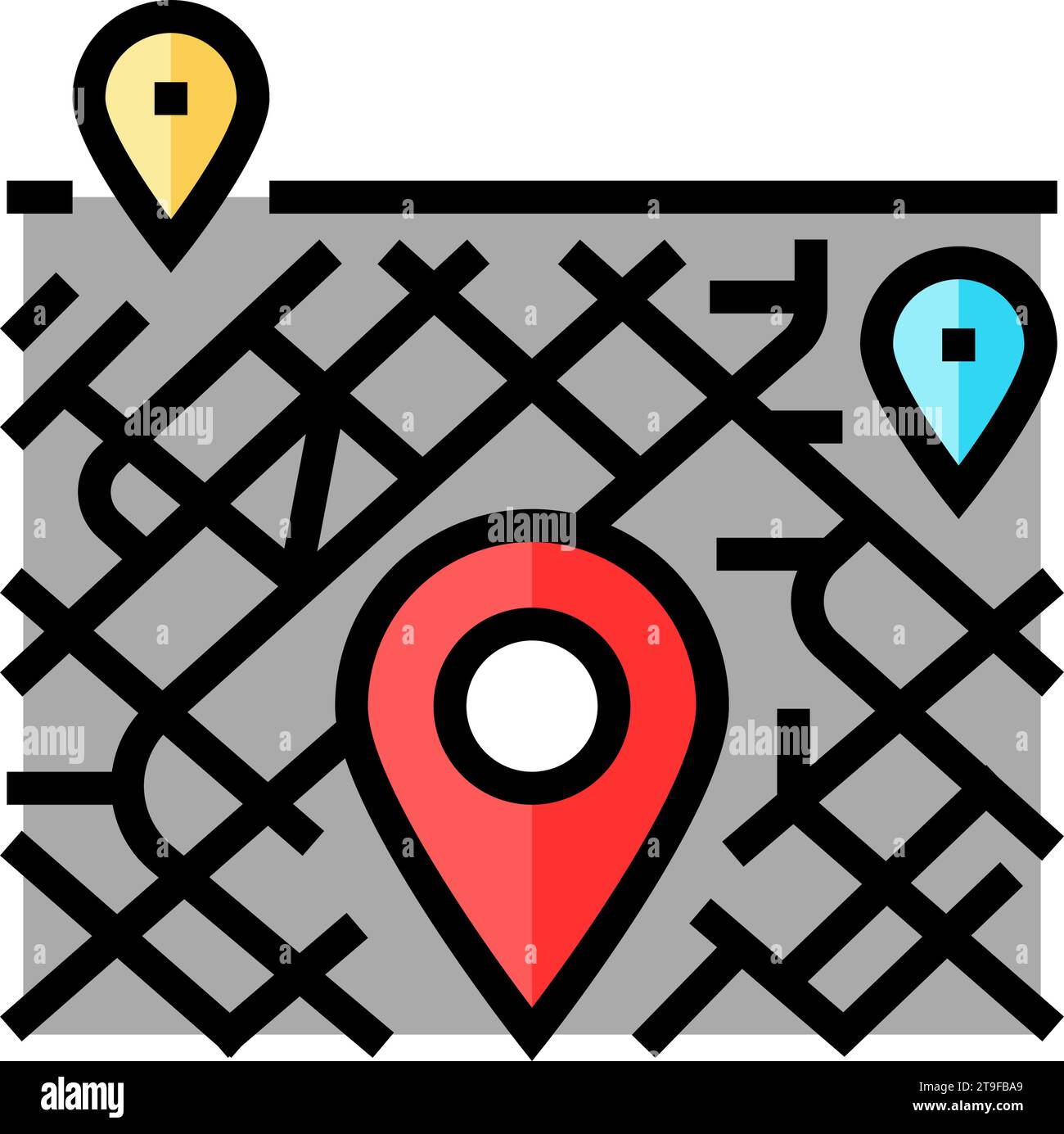map pointer place color icon vector illustration Stock Vector Image ...