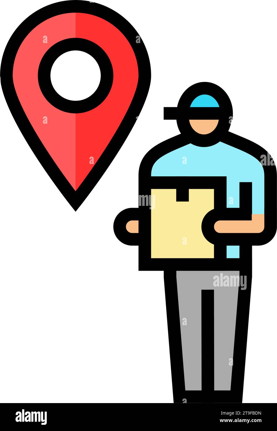courier map location color icon vector illustration Stock Vector Image ...