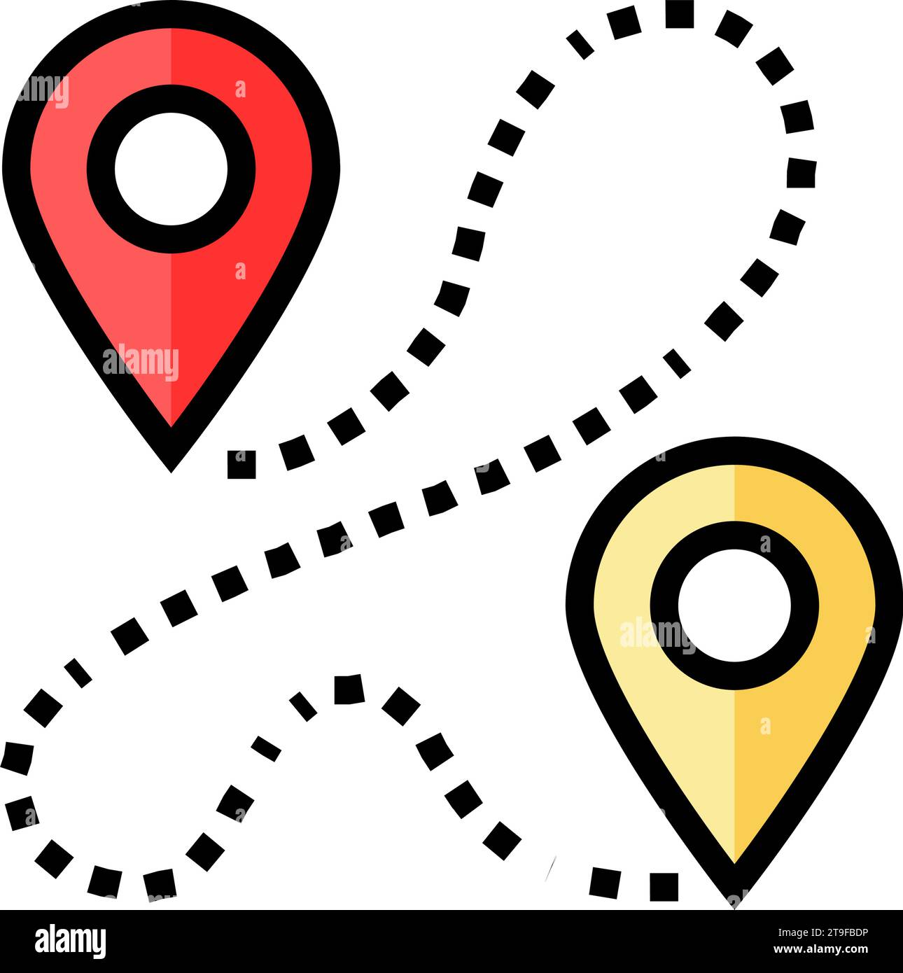 track airplane pointer map color icon vector illustration Stock Vector ...