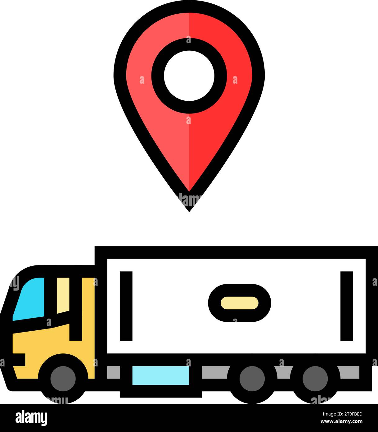 truck map location color icon vector illustration Stock Vector Image ...
