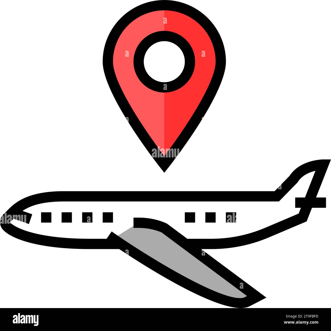 airplane map location color icon vector illustration Stock Vector Image ...