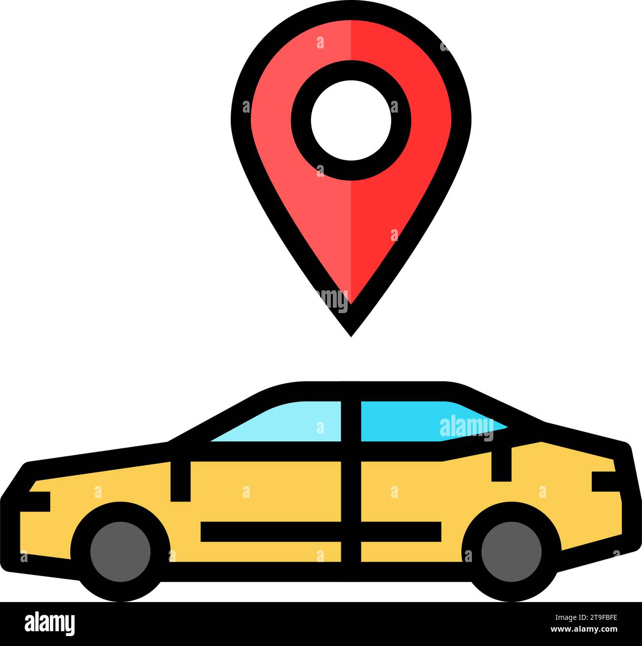 car map location color icon vector illustration Stock Vector Image ...