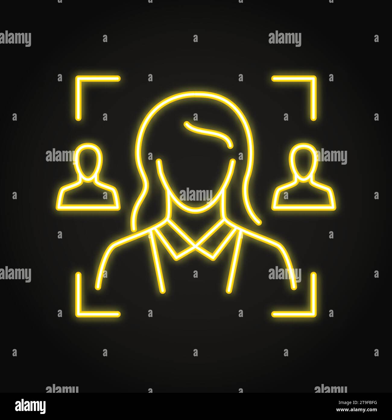 Customer focus neon line icon. Target audience, client targeting ... Customer focus neon line icon. Target audience, client targeting ...