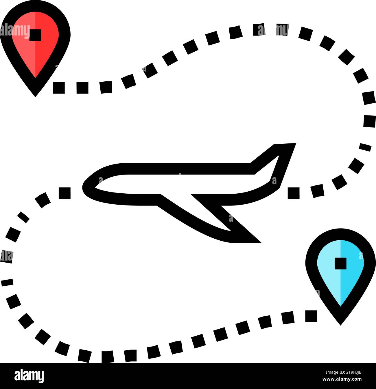 airplane track map location color icon vector illustration Stock Vector ...