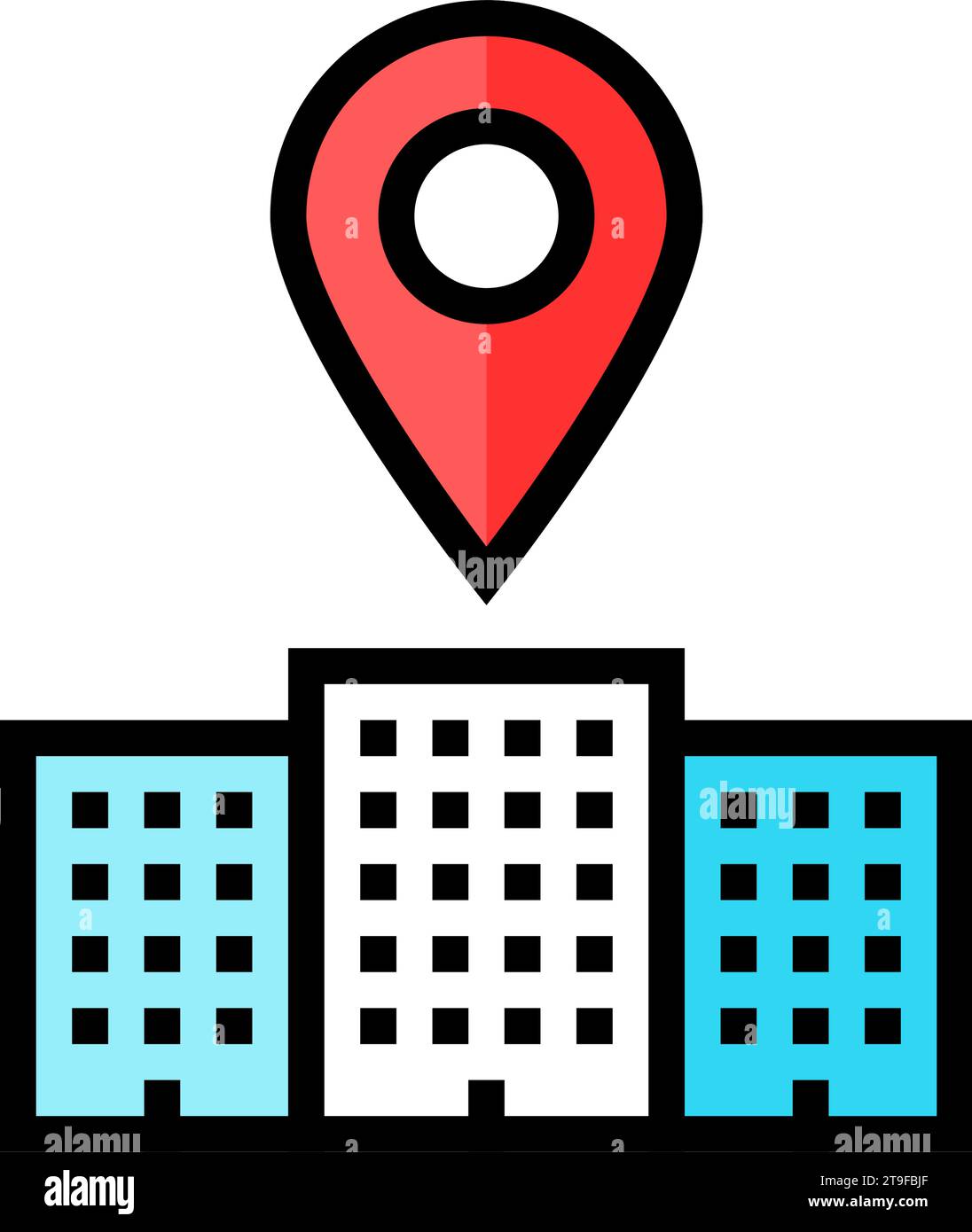 office map location color icon vector illustration Stock Vector Image ...