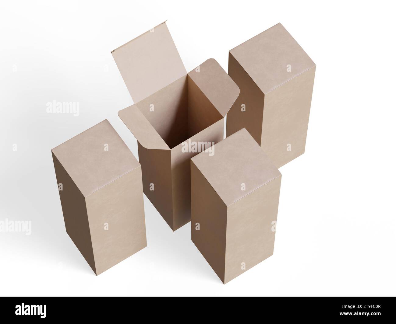 Box packaging white color and background cardboard paper with realistic ...