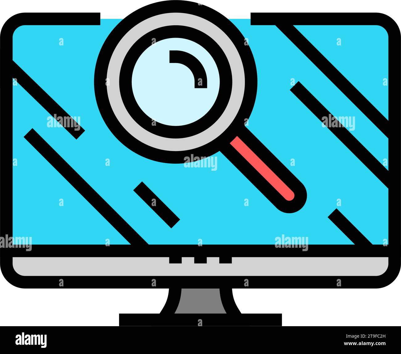 computer search magnifying glass color icon vector illustration Stock ...