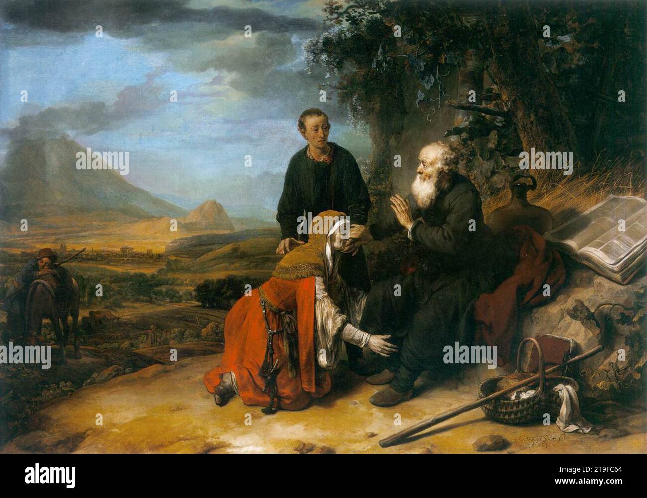 Elisha and the Shunammite Woman 1664 by Gerbrand Van Den Eeckhout Stock ...