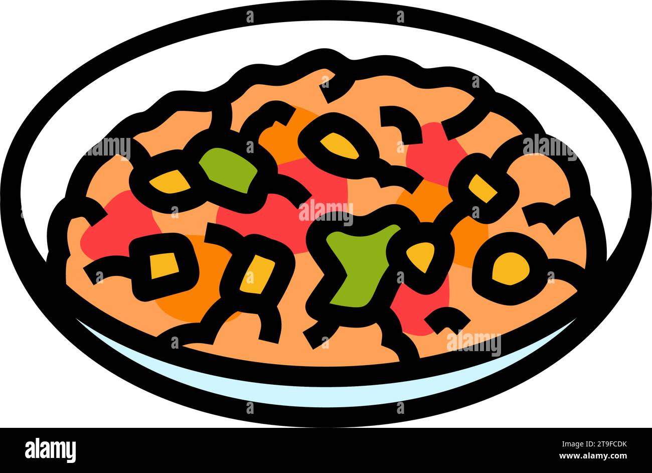 saksuka turkish cuisine color icon vector illustration Stock Vector ...