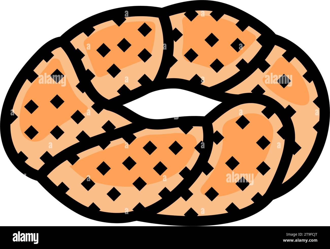 simit turkish bagel cuisine color icon vector illustration Stock Vector ...