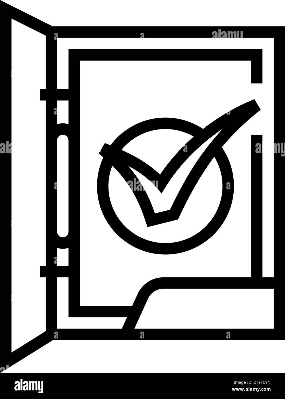 folder check mark line icon vector illustration Stock Vector Image ...