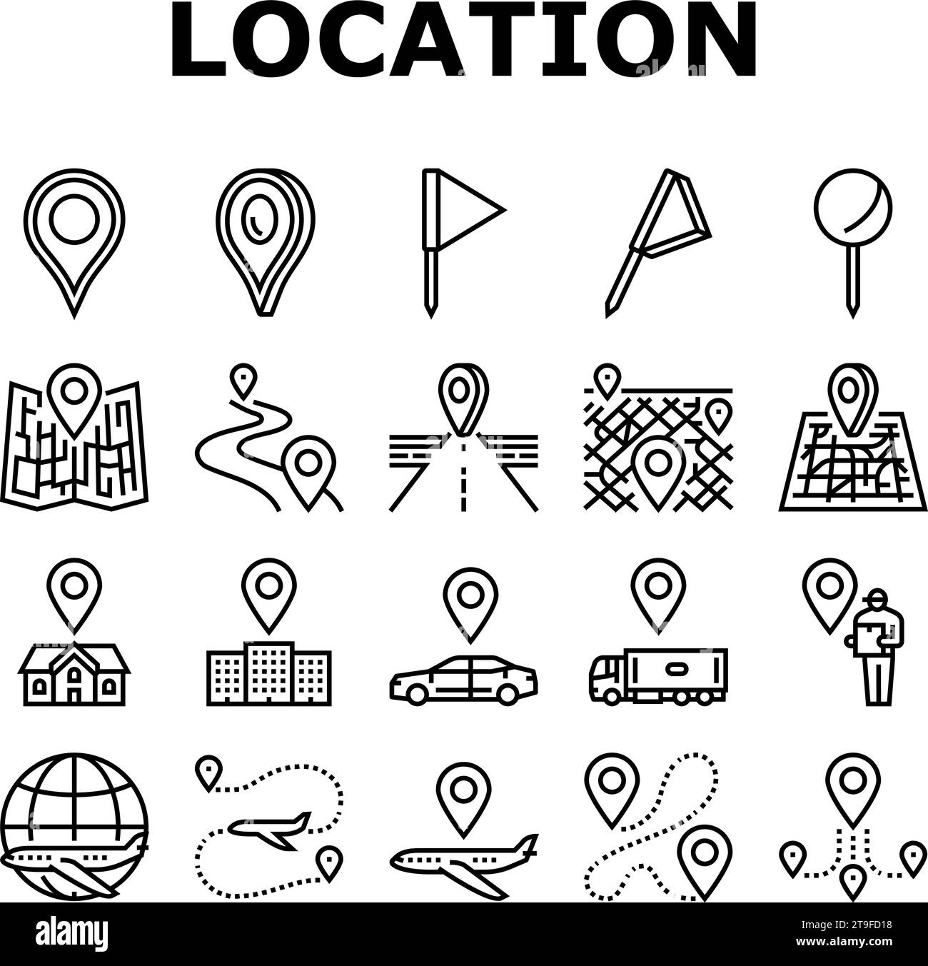 location pin map point icons set vector Stock Vector Image & Art - Alamy
