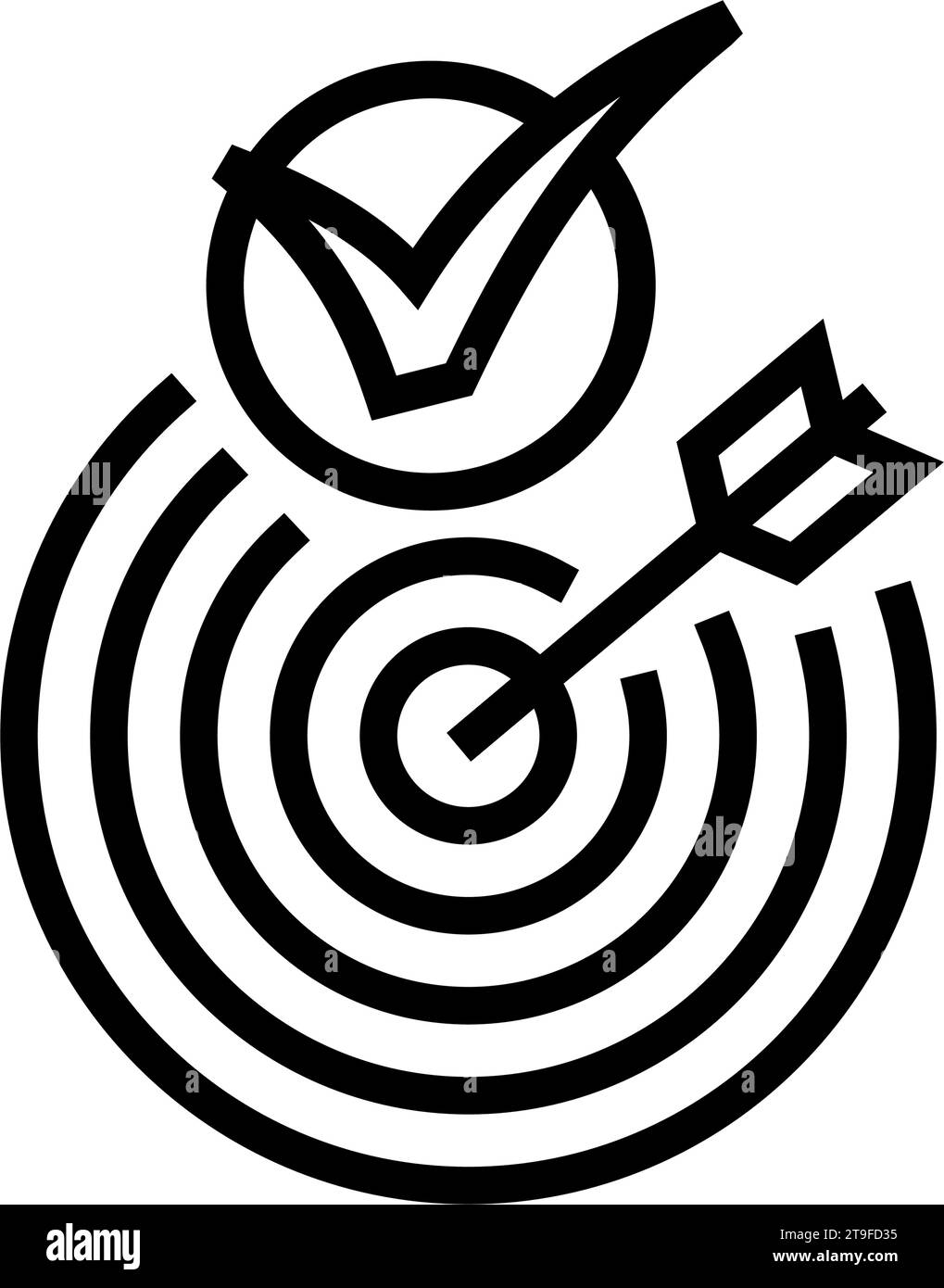 arrow target check mark line icon vector illustration Stock Vector ...