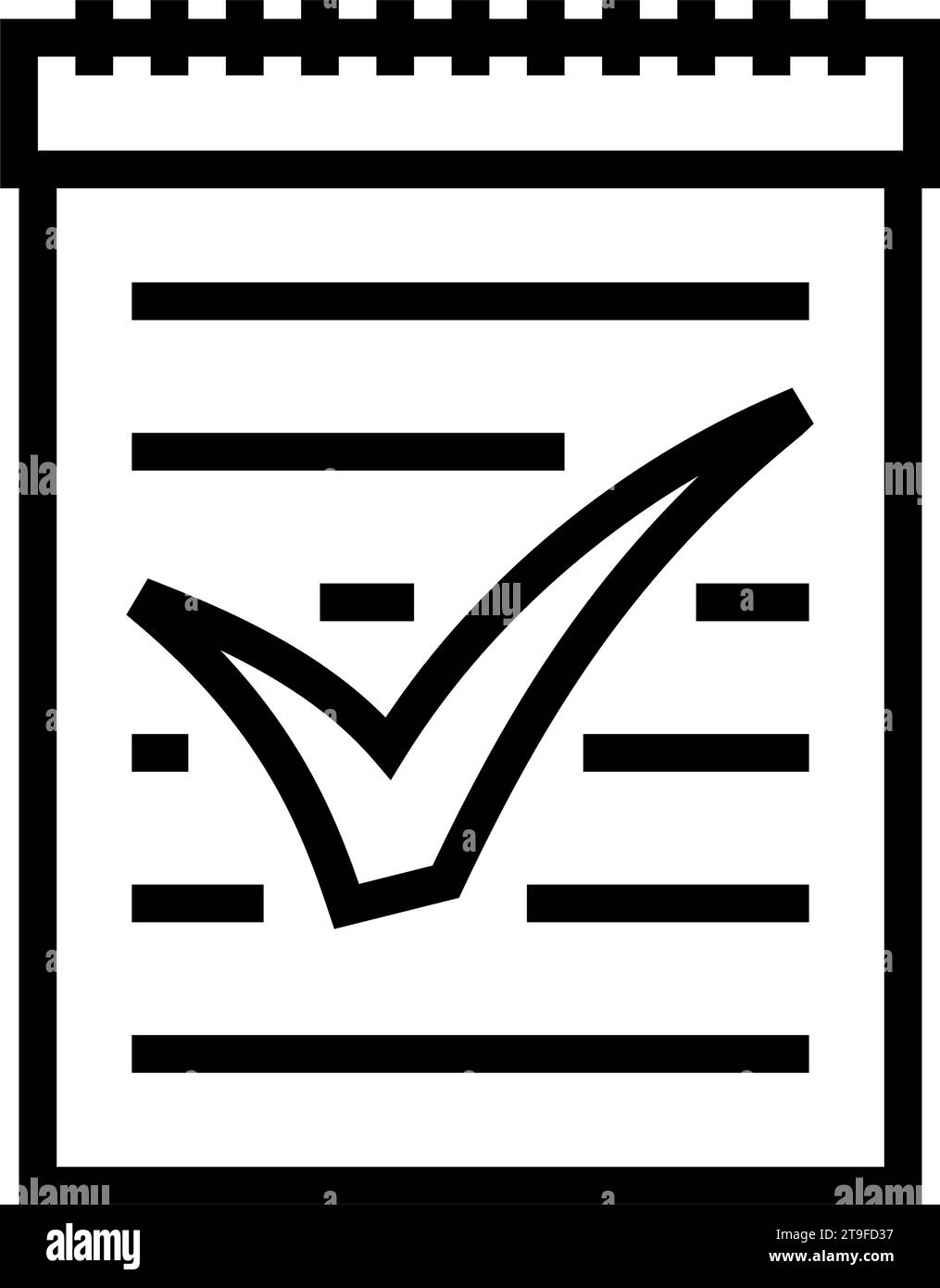 notepad check mark line icon vector illustration Stock Vector Image ...