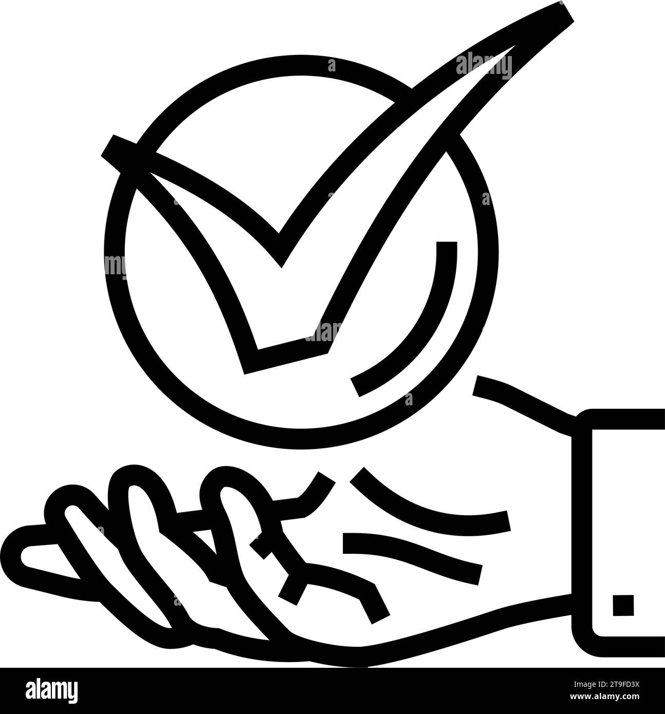 hand check mark line icon vector illustration Stock Vector Image & Art ...