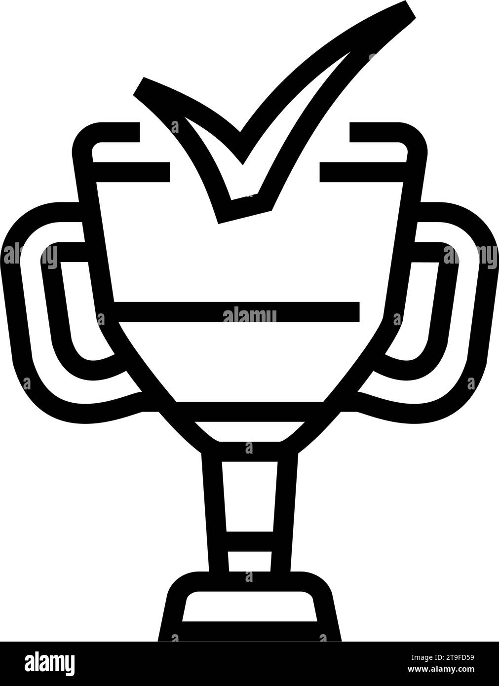trophy check mark line icon vector illustration Stock Vector Image ...