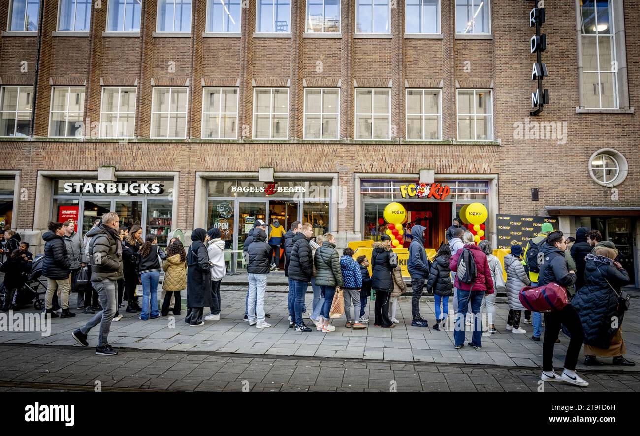 ROTTERDAM - Visitors to Jandino Asporaat's FC Kip restaurant wait in ...