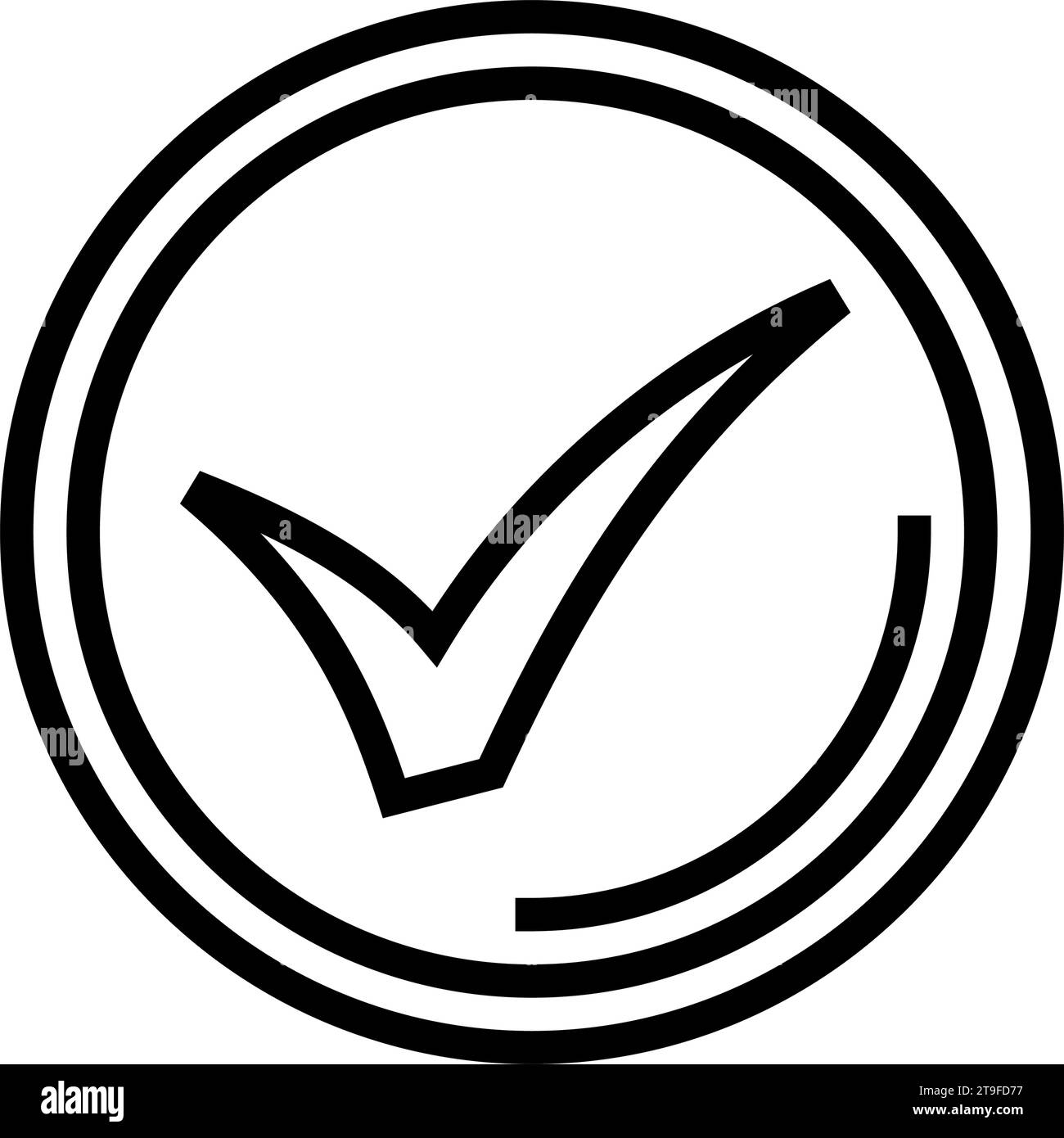 check mark circle line icon vector illustration Stock Vector Image ...