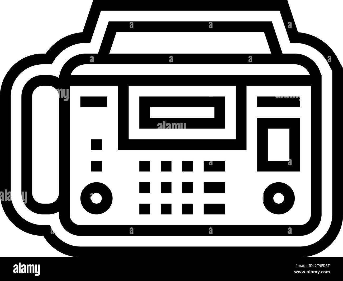 fax device download file line icon vector illustration Stock Vector ...