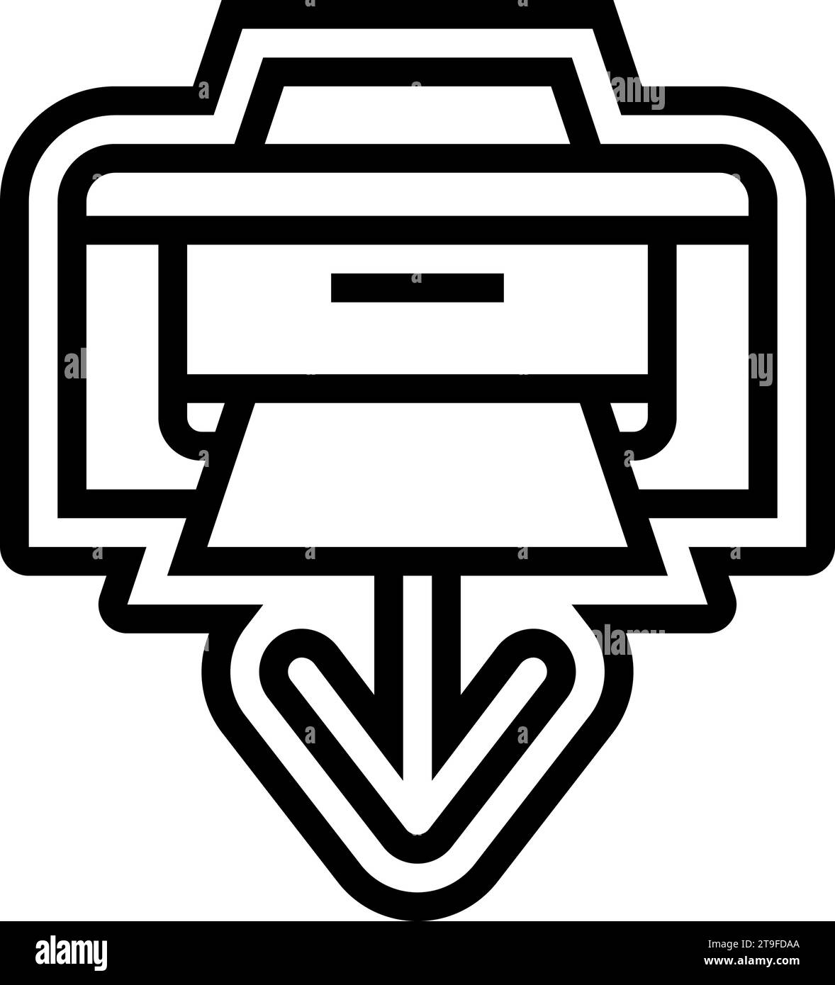 printer loading document line icon vector illustration Stock Vector ...