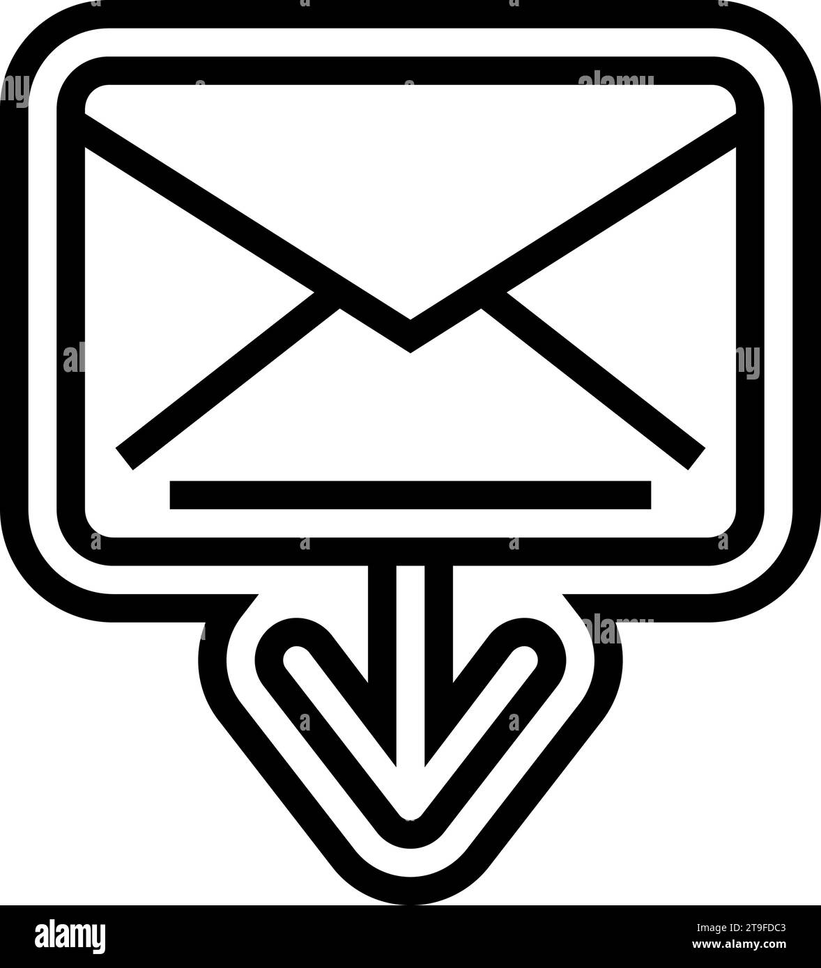 closed envelope message loading line icon vector illustration Stock ...